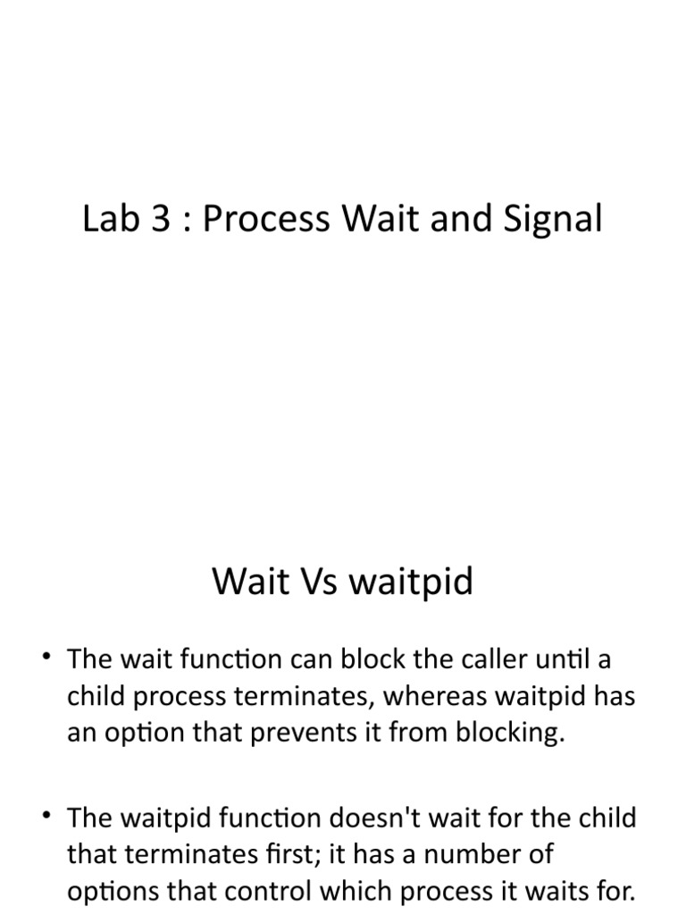 Lab 3: Process Wait and Signal | PDF | Computer Programming | Computer ...