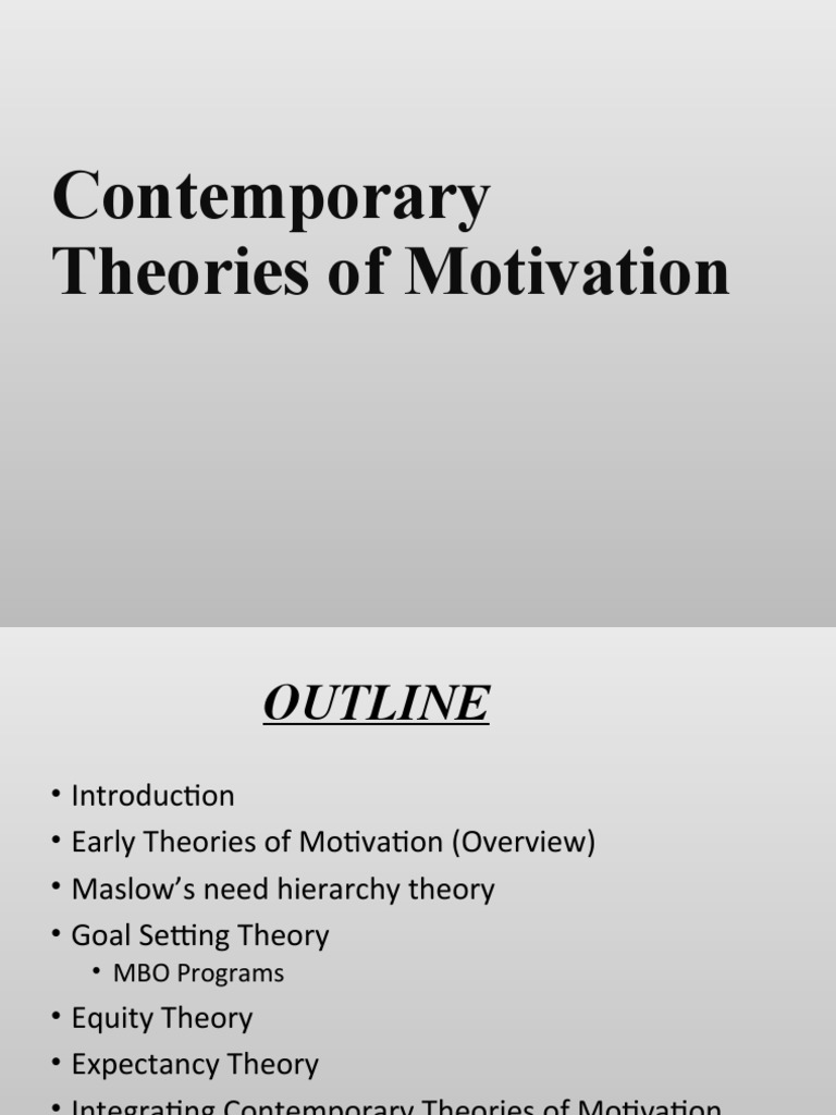 Contemporary Theories of Motivation | PDF | Motivation | Motivational