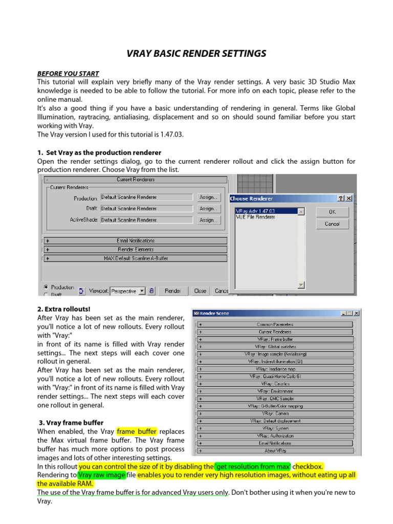 1 VRay Basic Render Settings | PDF | Rendering (Computer Graphics) | Camera