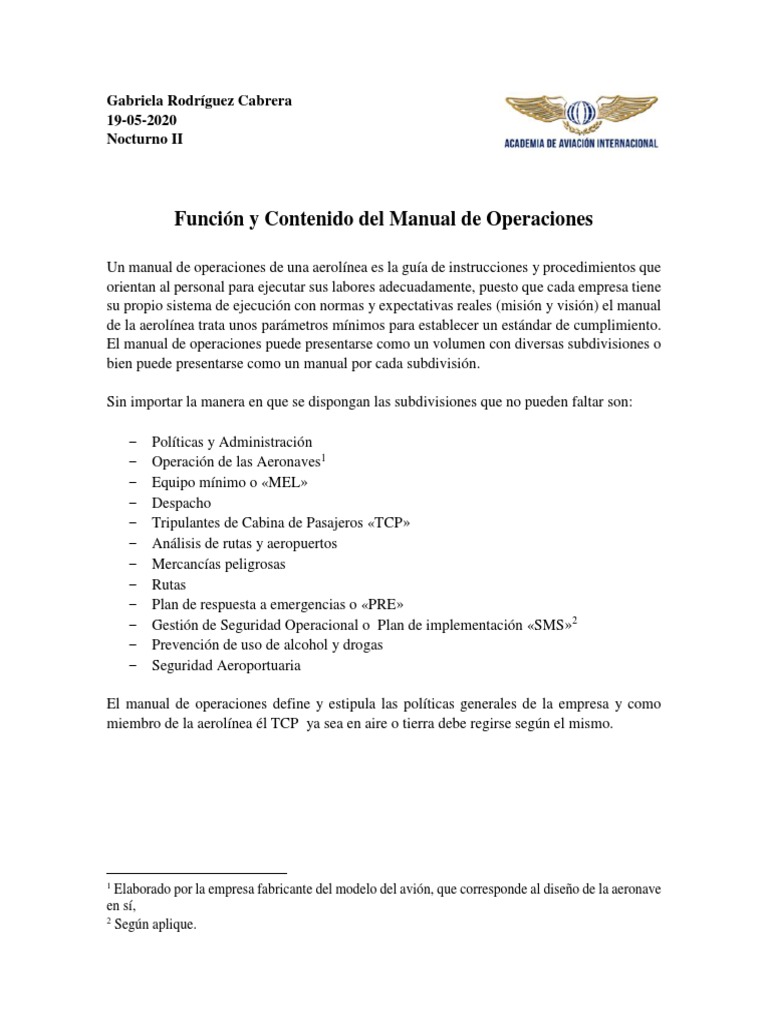 Manual de Operaciones para Aerolíneas | PDF | Negocios | Informática