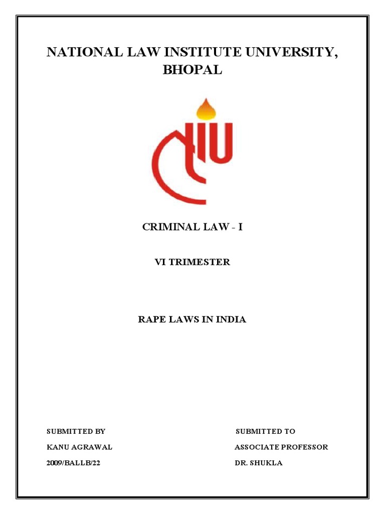 IPC Project, 6th Trimester | PDF | Criminal Procedure In South Africa | Rape