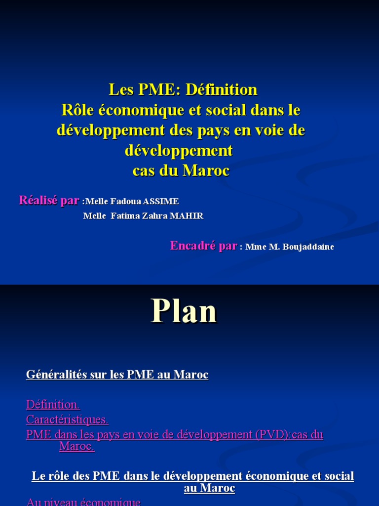 Les PME Au Maroc | PDF | Petite ou moyenne entreprise | Maroc