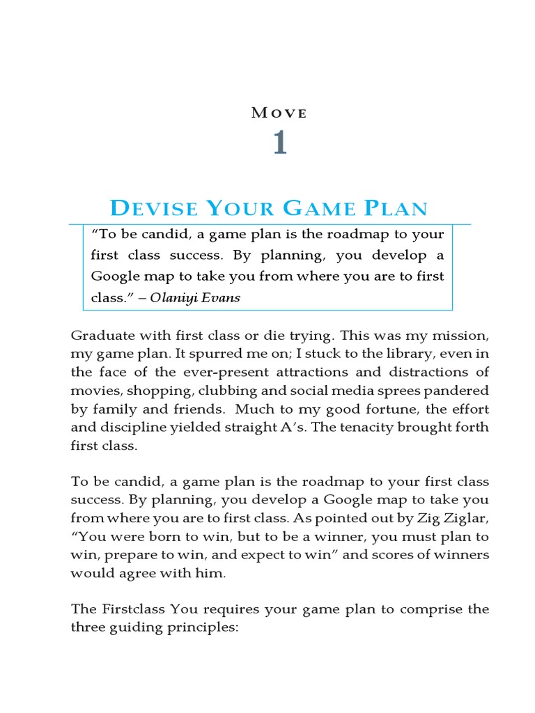 Student Game Plan | PDF | Business