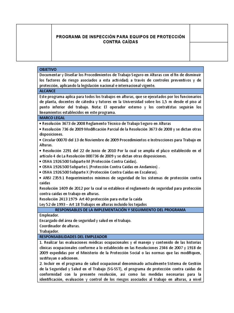 Programa Inspección de Equipos | PDF | Administración de Seguridad y ...