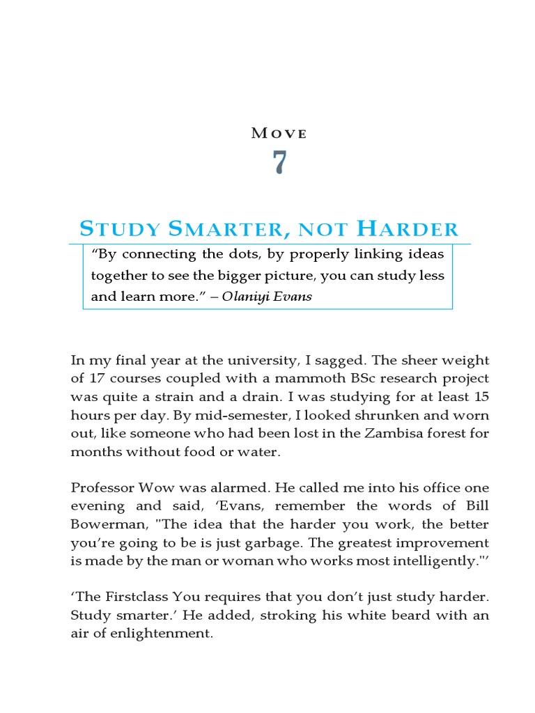 Study Smarter Not Harder PDF | Download Free PDF | Behavior ...