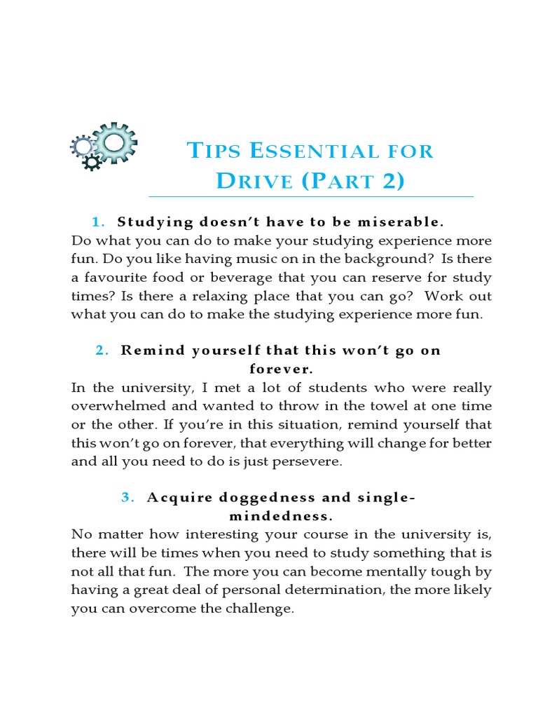 Tips Essential For Student Drive Part 2 | PDF | Cognition ...