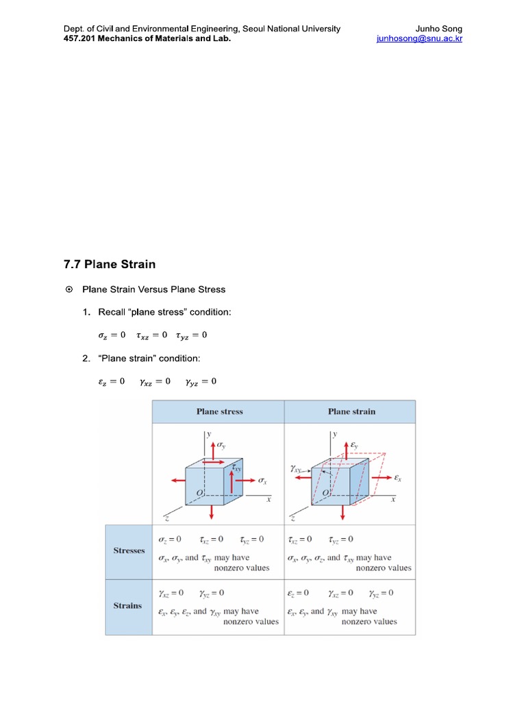 Plane Strees and Plane Strain | PDF