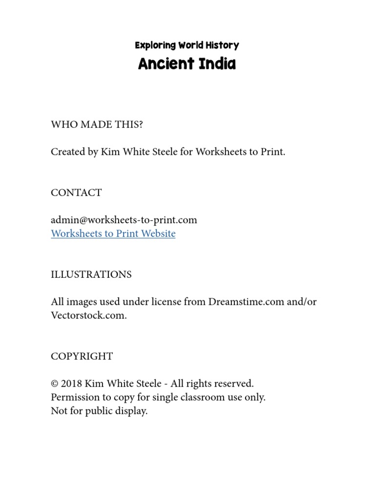 Ancient India History Worksheet | PDF | Caste | Nirvana