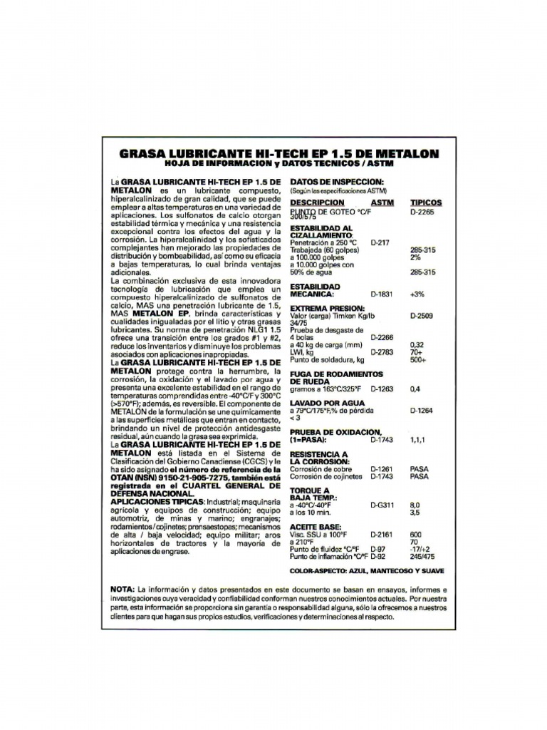 Metalon EP 1 5sp | PDF