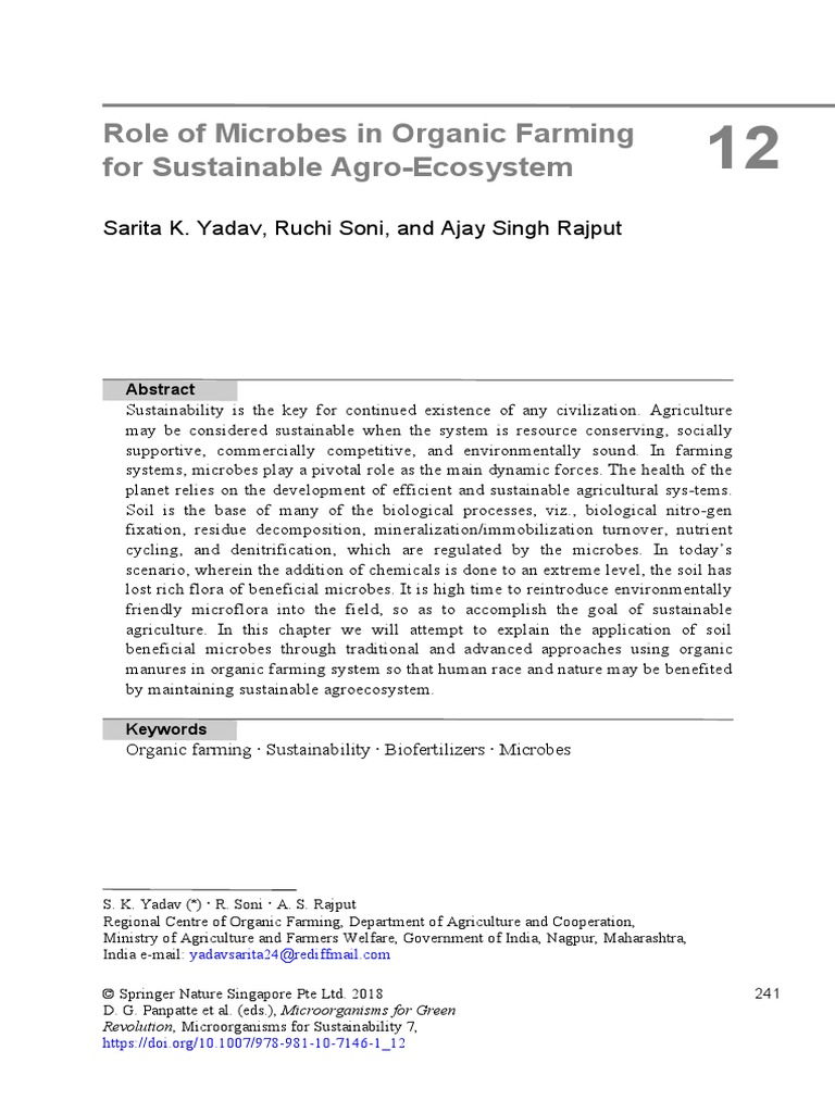 Role of Microbes in Organic Farming | PDF | Legume | Organic Farming