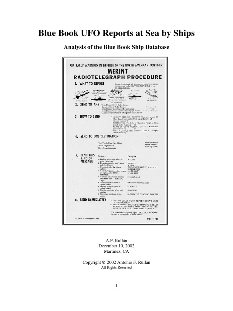 Blue Book PDF | PDF | Unidentified Flying Object | United States Navy