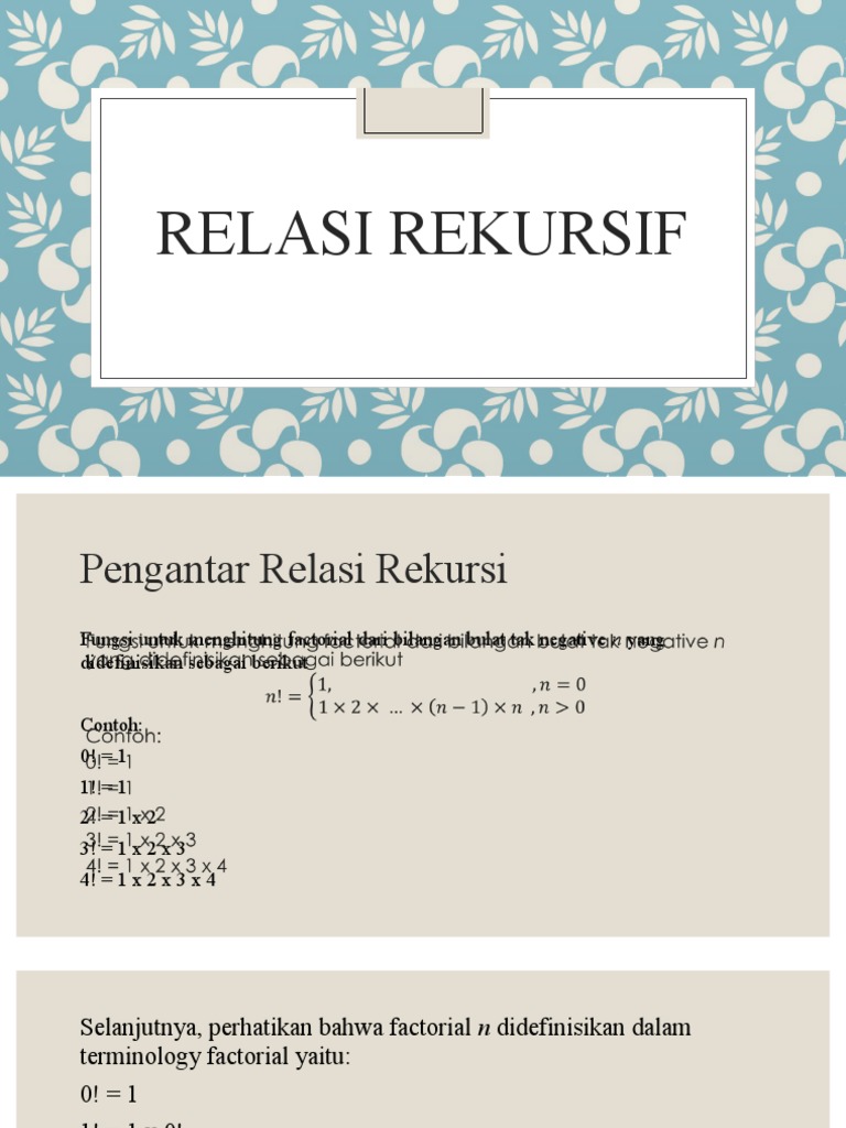 Relasi Rekursif | PDF