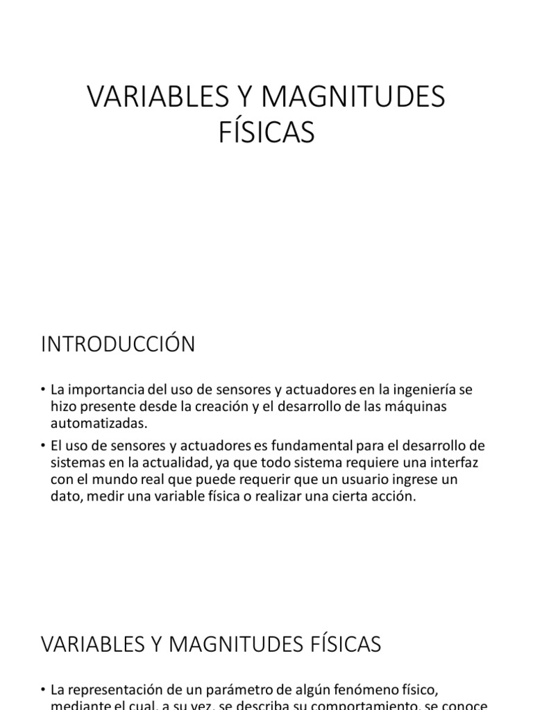 Variables y Magnitudes Físicas PDF | PDF | Piezoelectricidad | Sensor