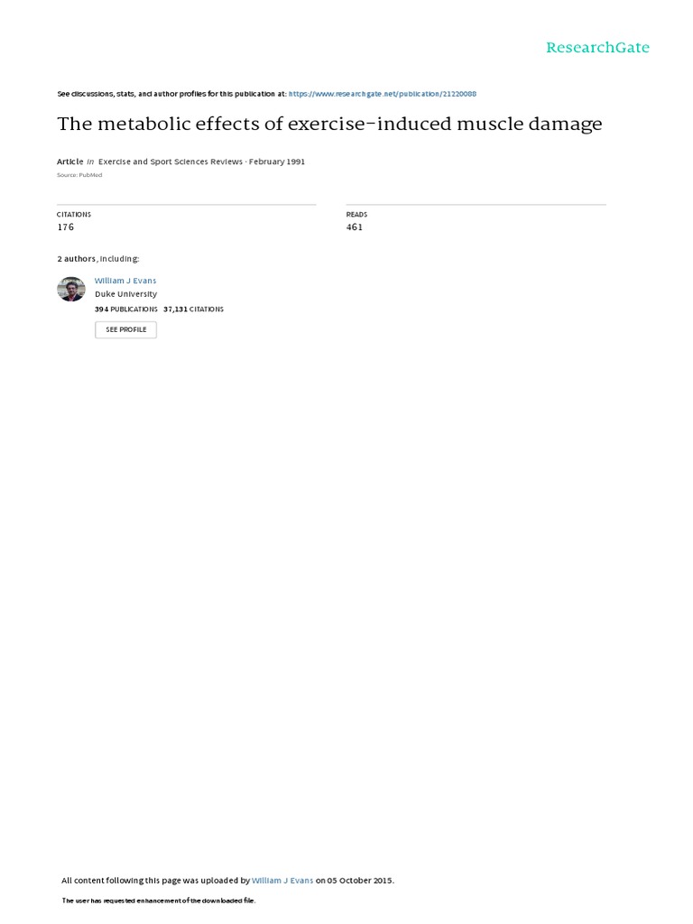 Exercise-Induced Muscle Damage Effects | PDF