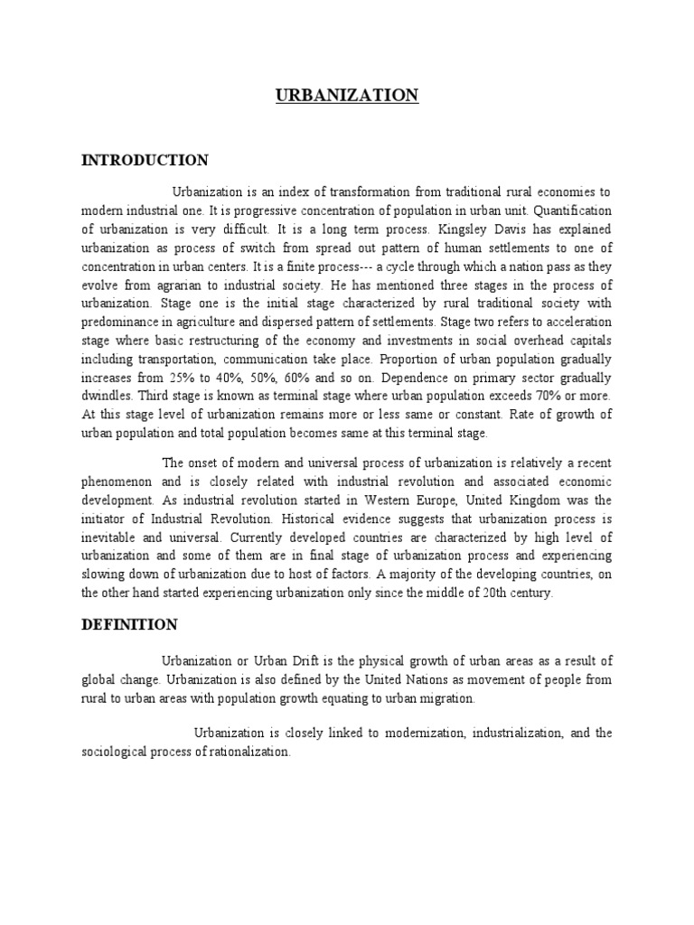 Understanding Urbanization Dynamics | PDF | Urbanization | Economic Growth