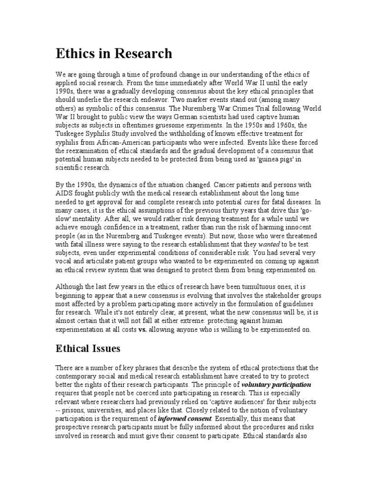 Ethics in Research | Institutional Review Board | Morality