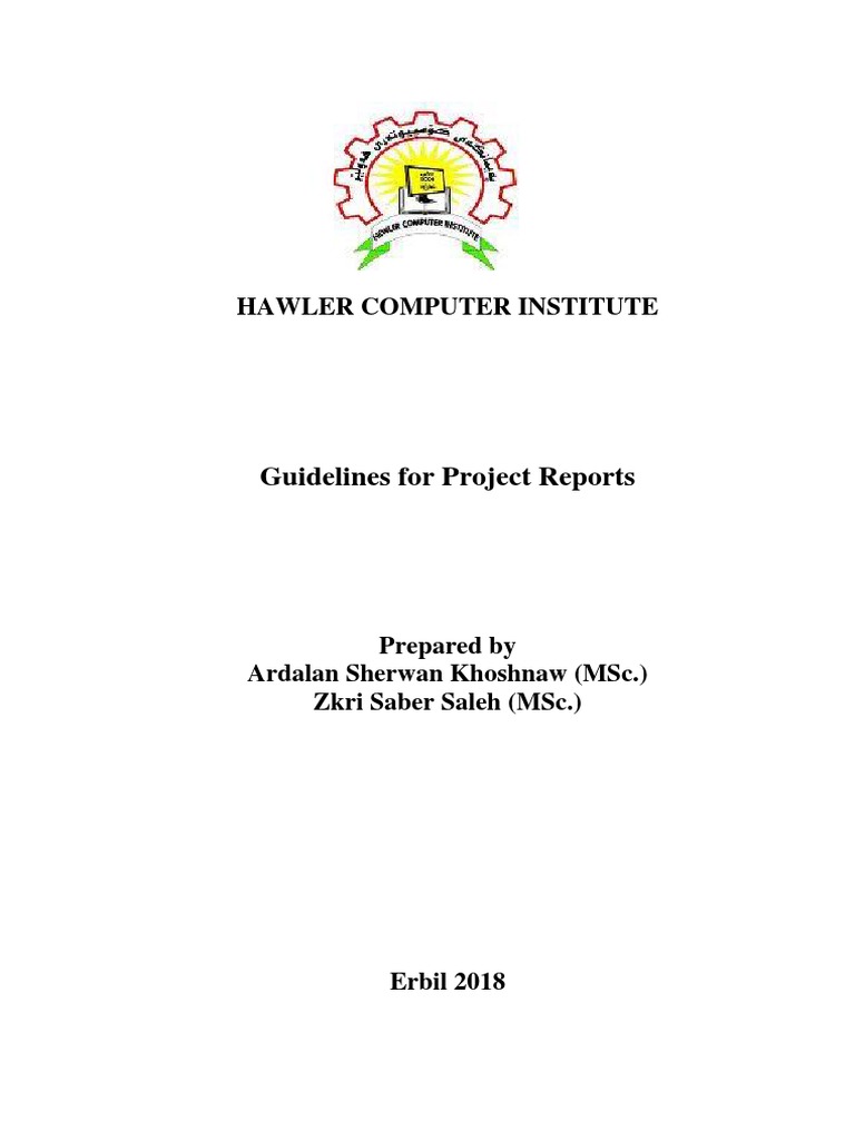 Guidelines For Project Reports: Hawler Computer Institute | PDF ...