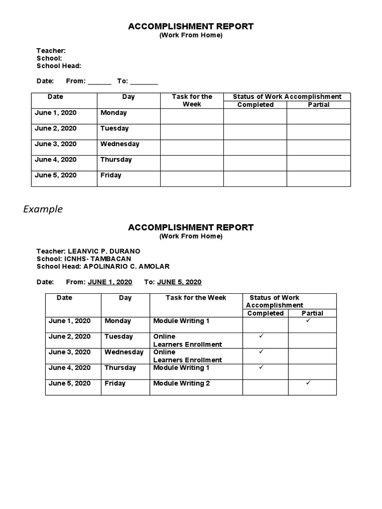 Accomplishment Report | PDF