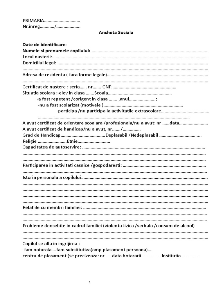 Ancheta Sociala | PDF