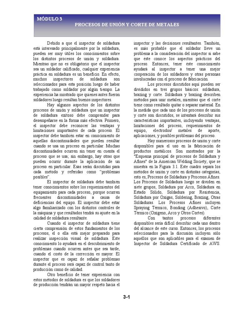 Modulo03 - Procesos de Union y Corte PDF | PDF | Soldadura | Construcción