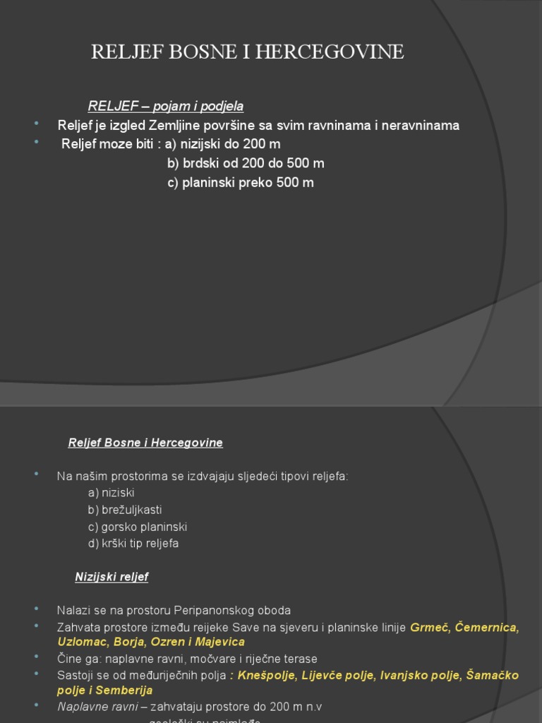 Reljef Bosne I Hercegovine | PDF