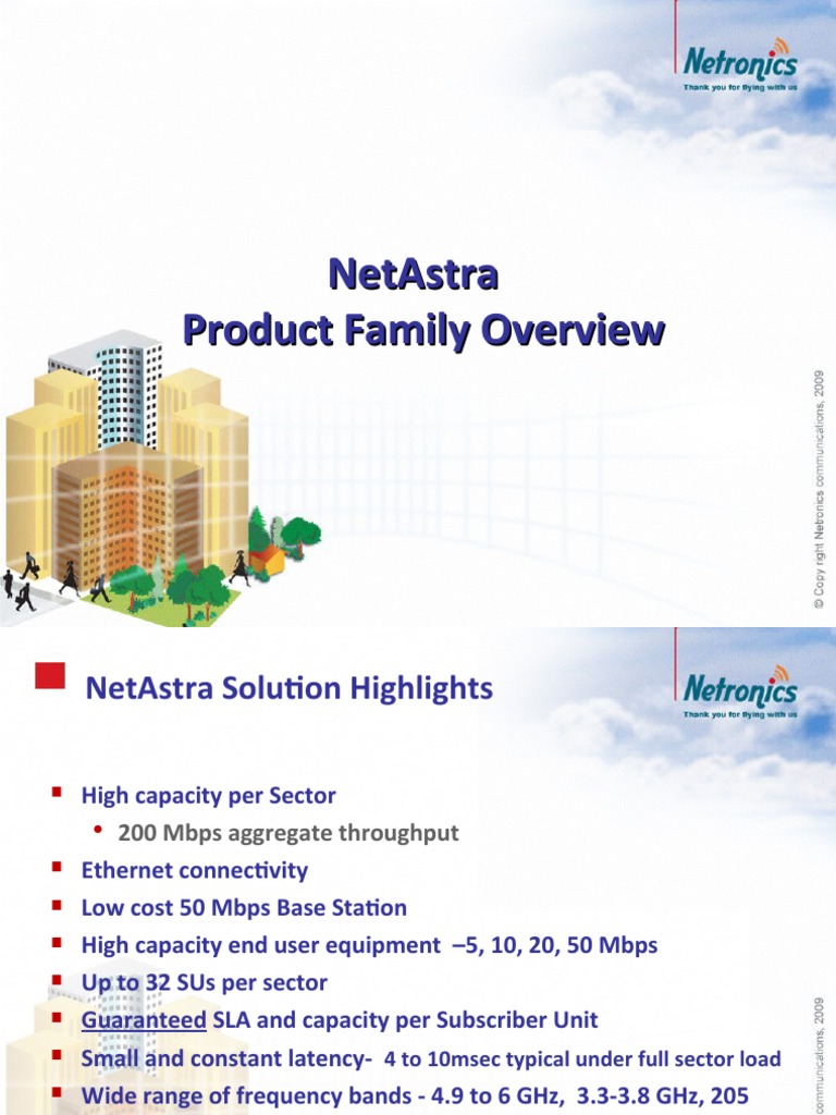 Netronics NetAstra Product Family Overview - Pps | PDF | Wi Max | Computer Network