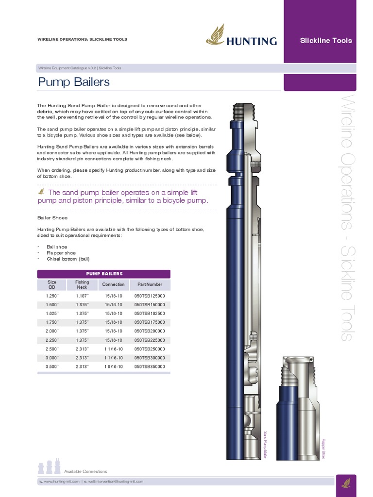 Pump Bailers: The Sand Pump Bailer Operates On A Simple Lift Pump and ...