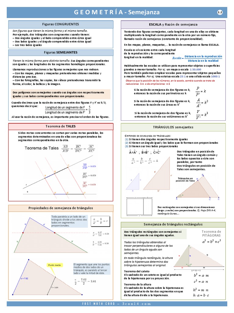 Geometría - Semejanza | PDF | Geometría triangular | Triángulo