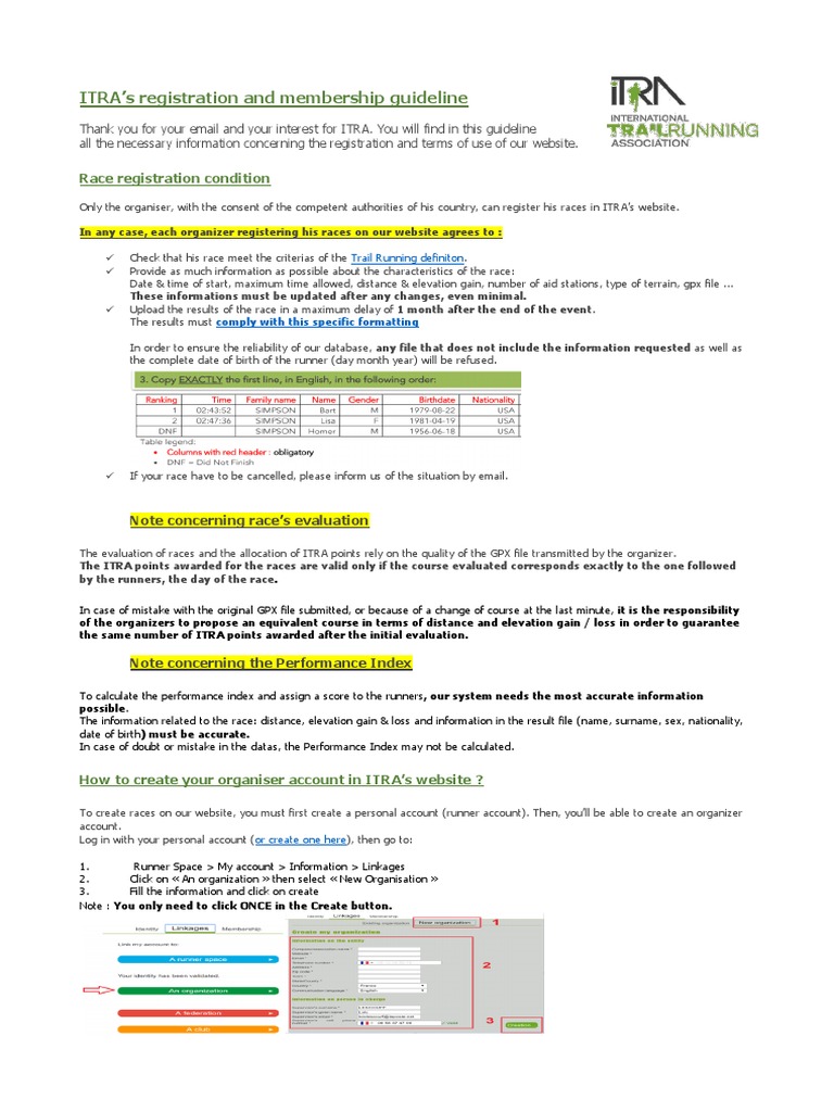 ITRA Registration and Membership Guide | PDF | Payments | Credit Card