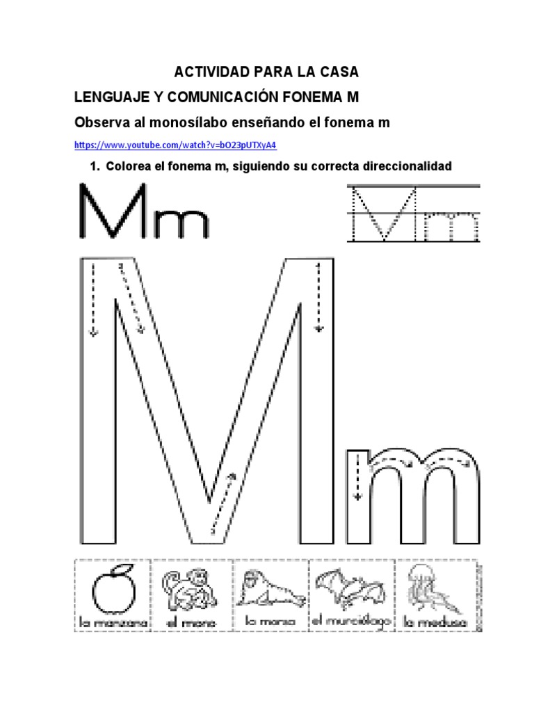 Actividades de Fonema M y Números 6-10 | PDF