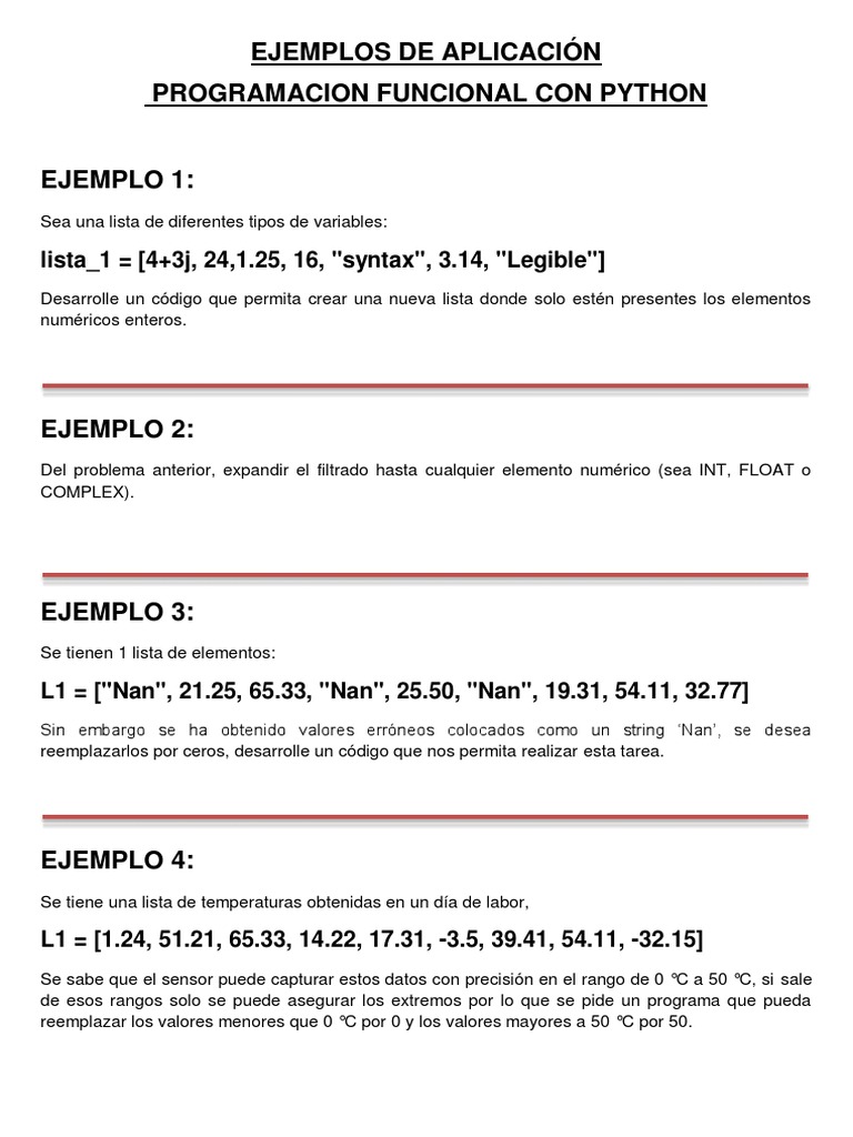 Programación Funcional en Python: 10 Ejemplos | PDF | Informática teórica | Ingeniería de software