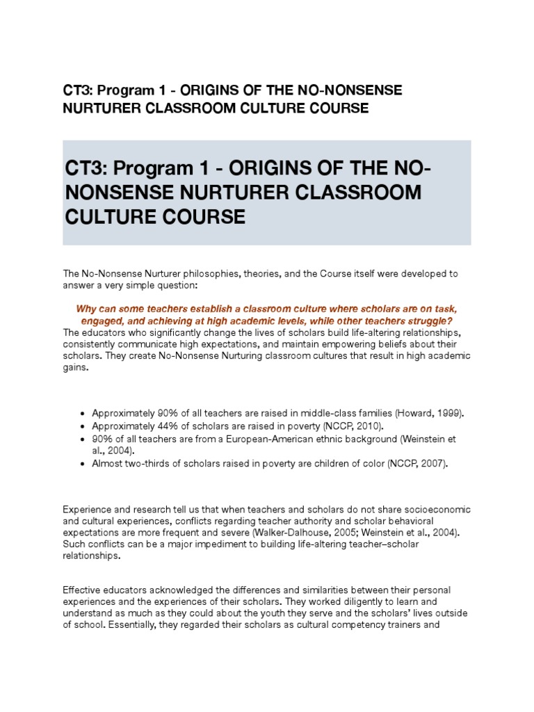 No-Nonsense Nurturer Classroom Model | PDF | Mindset | Teachers