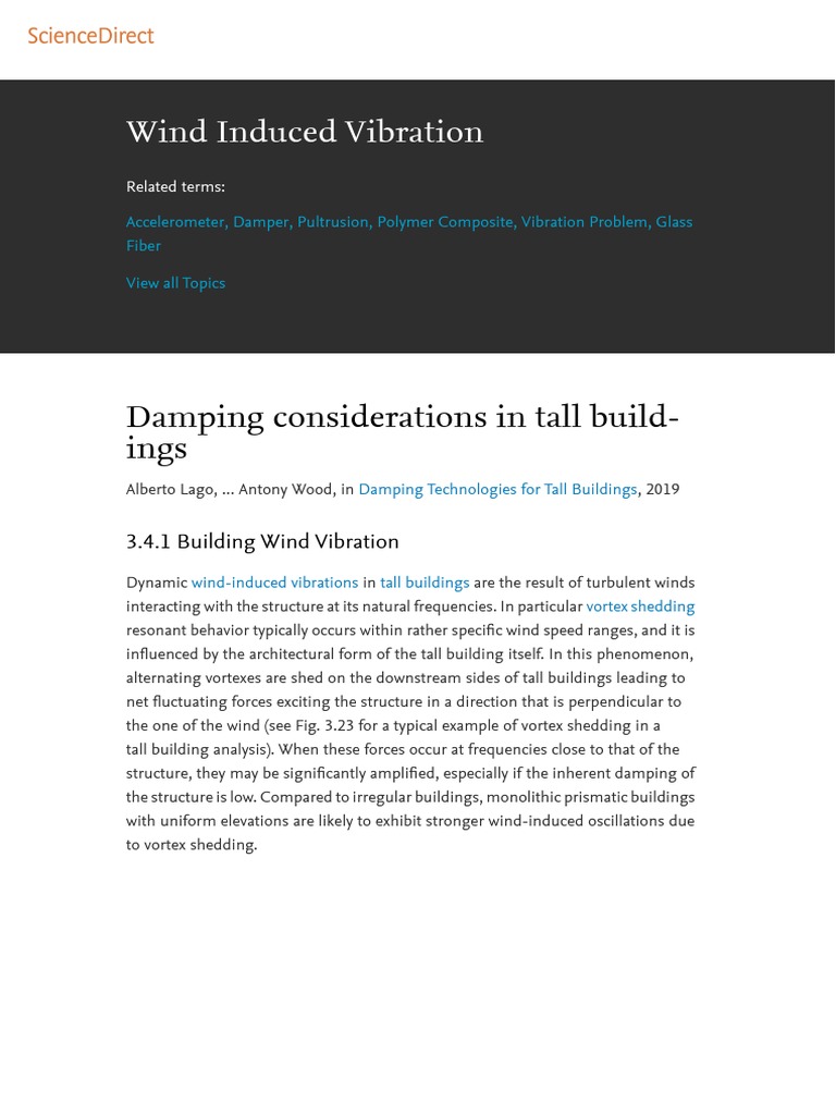 Wind Induced Vibration: Damping Considerations in Tall Build-Ings | PDF ...