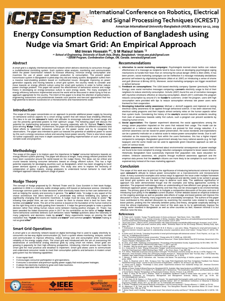 ICREST Poster v1.3 | PDF | Smart Grid | Electrical Grid
