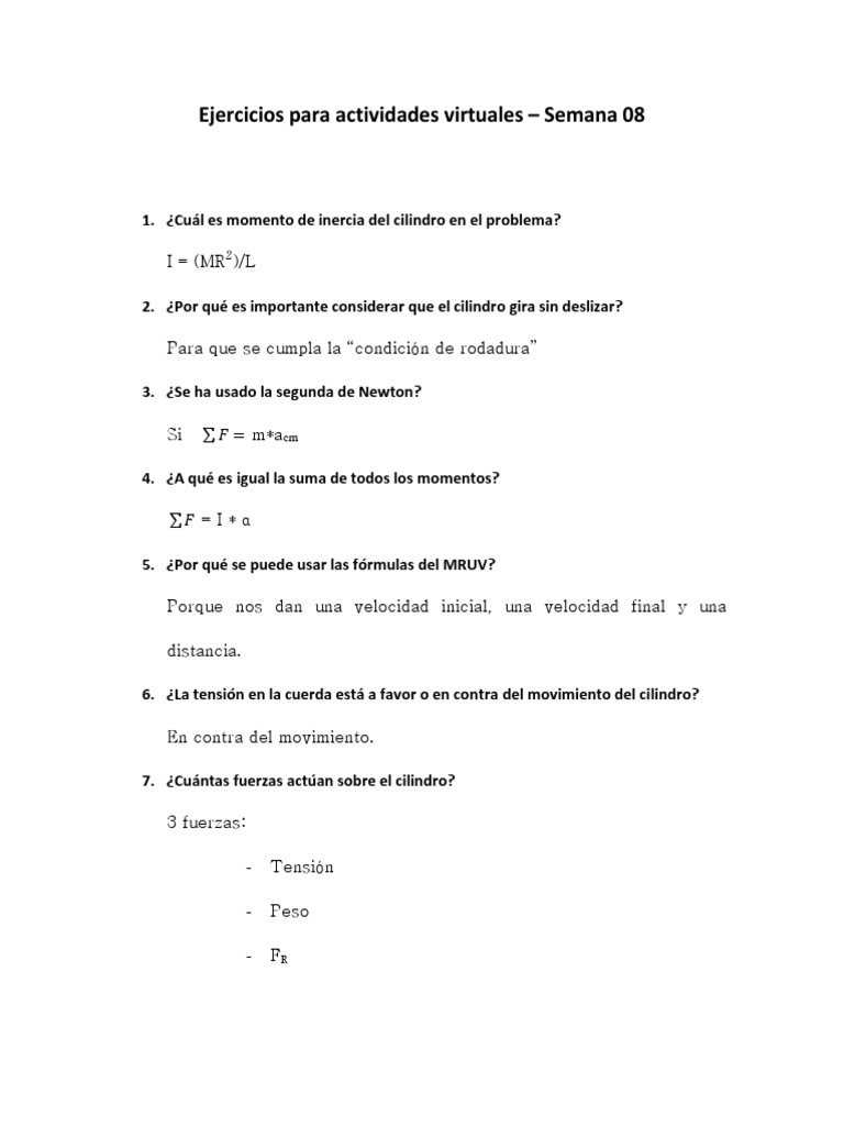 U7 - S8 - Ejercicios para Actividades Virtuales PDF | PDF