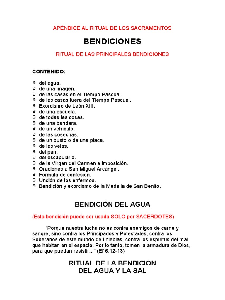 Ritual de Bendiciones Católicas | PDF | Adoración Cristiana Y Liturgia ...