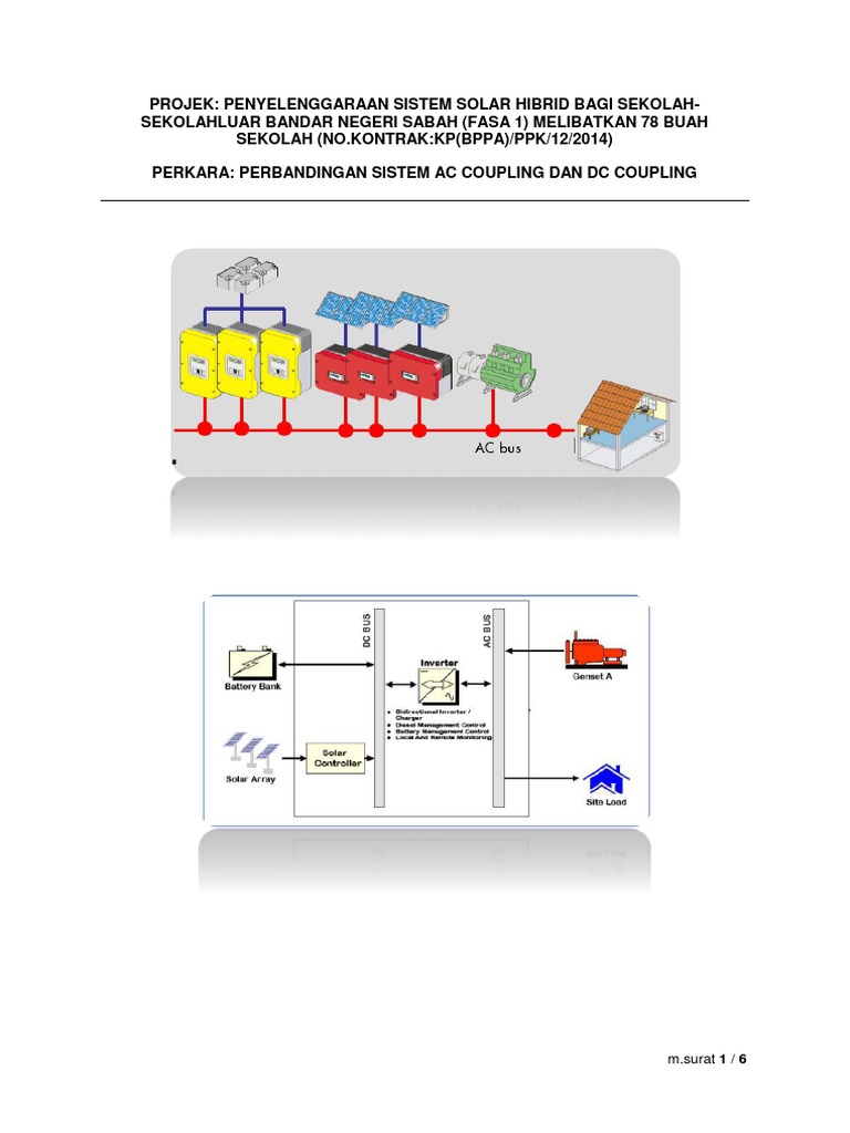 Perbandingan AC Coupled Dan DC Coupled-System Solar Hybrid | PDF