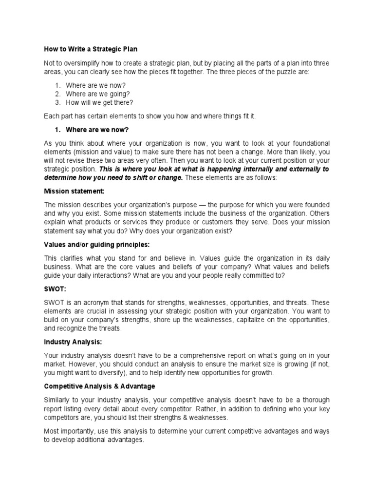 How To Write A Strategic Plan: Determine How You Need To Shift or ...