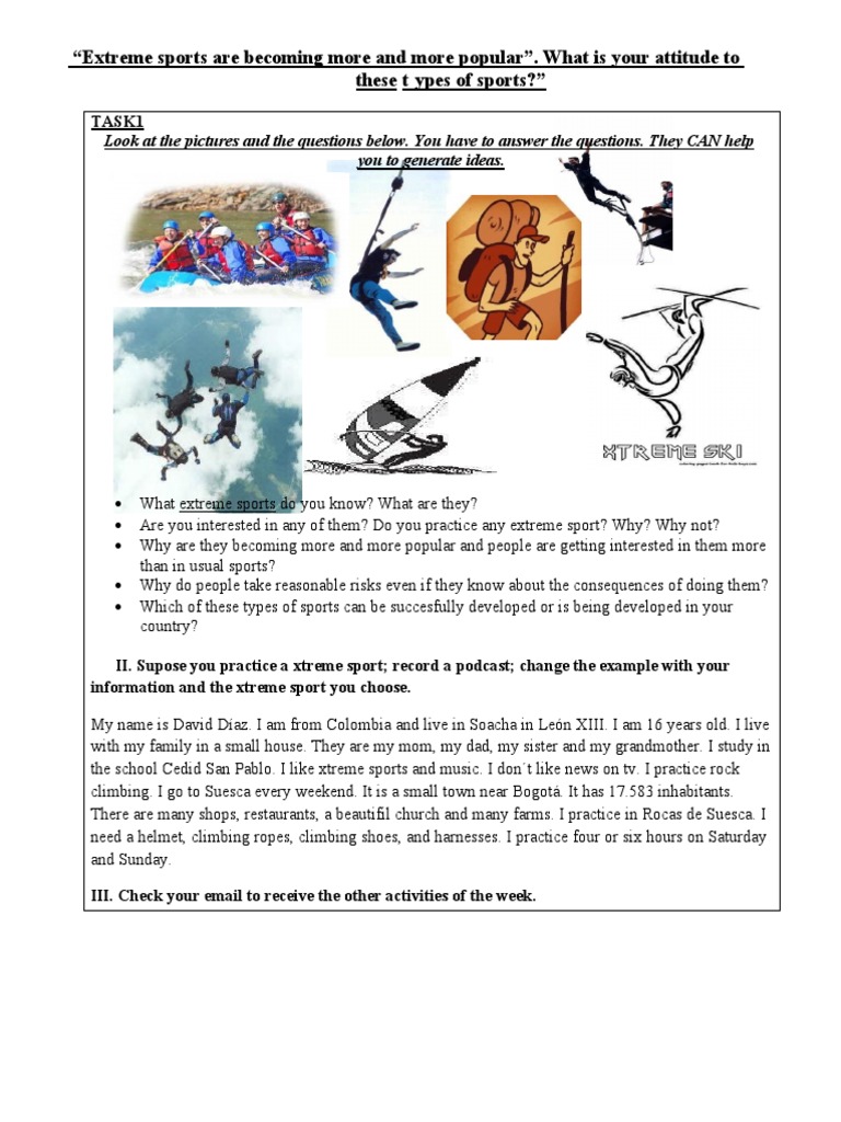 Types of Extreme Sports Explored | PDF