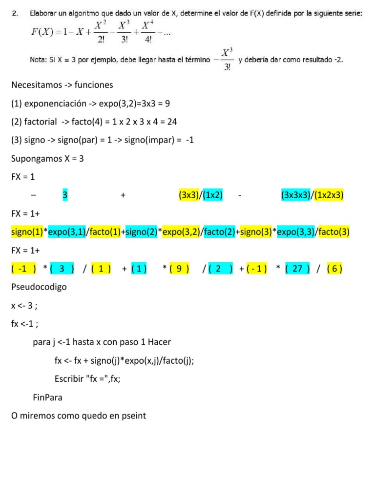 Explicacion Funciones Pseint | PDF