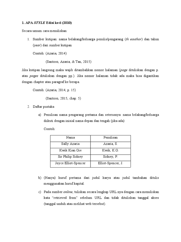 APA STYLE Edisi Ke 6 (2010) | PDF