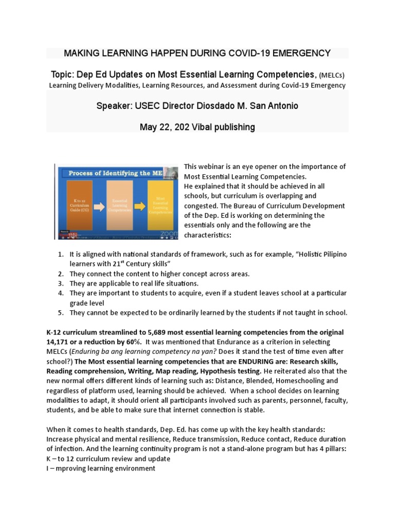 Making Learning Happen During Covid-19 Emergency Topic: Dep Ed Updates ...