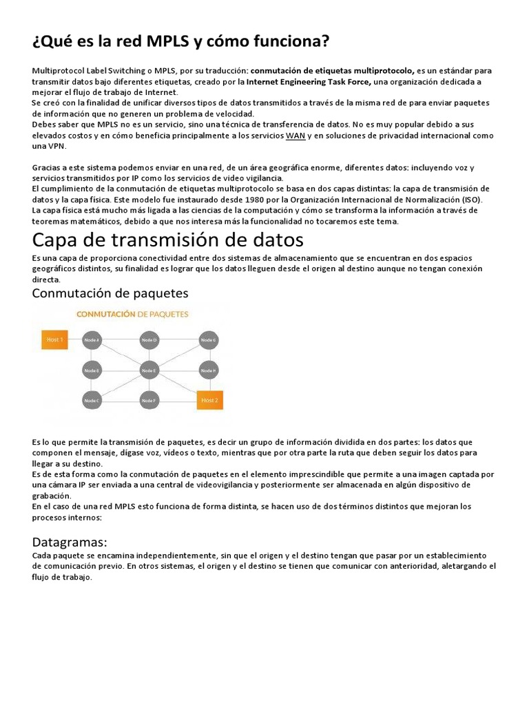 Qué Es La Red MPLS y Cómo Funciona | PDF | Cambio de etiquetas ...