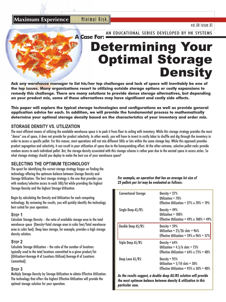 Determining Your Optimal Storage Density PDF | PDF | Business