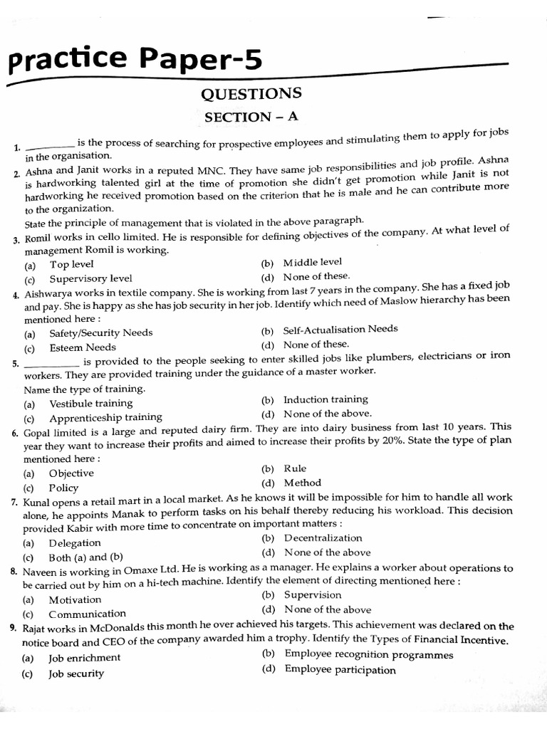 Sample Paper 5 | PDF