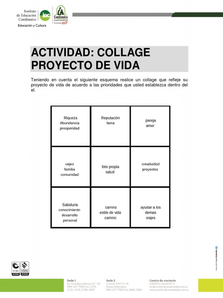 Guia Collage Proyecto de Vida | PDF