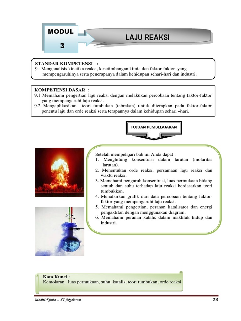 MODUL 3 Laju Reaksi PDF | PDF