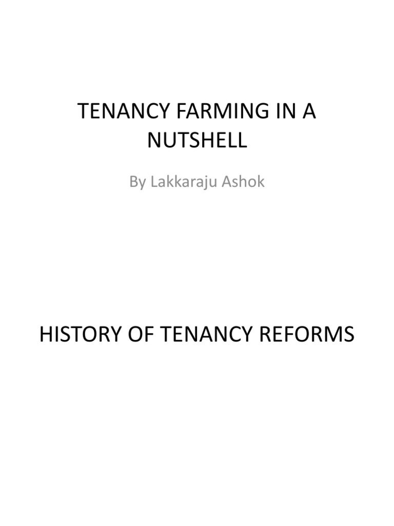 Overview of Tenancy Farming Reforms | PDF