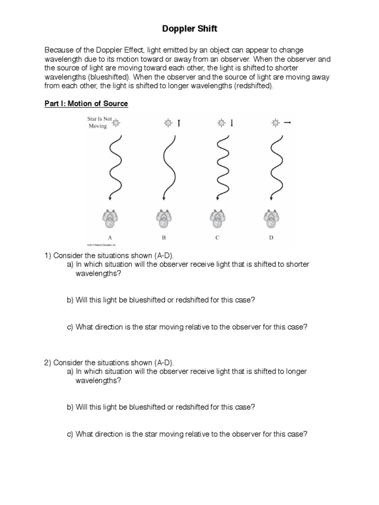Doppler Shift: Part I: Motion of Source | PDF | Redshift | Doppler Effect