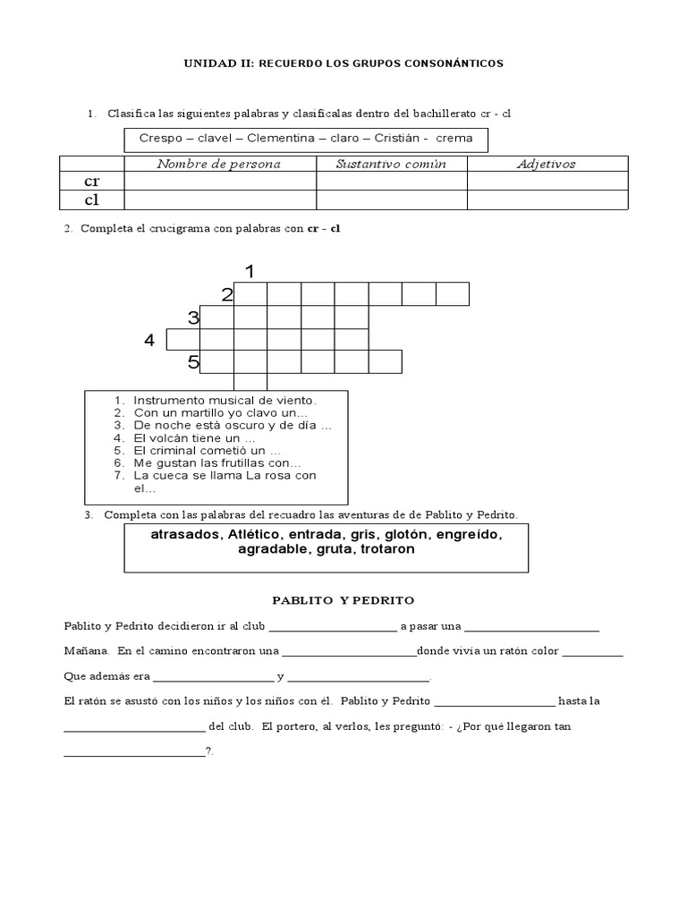 GRUPOS CONSONANTICOS LL | PDF